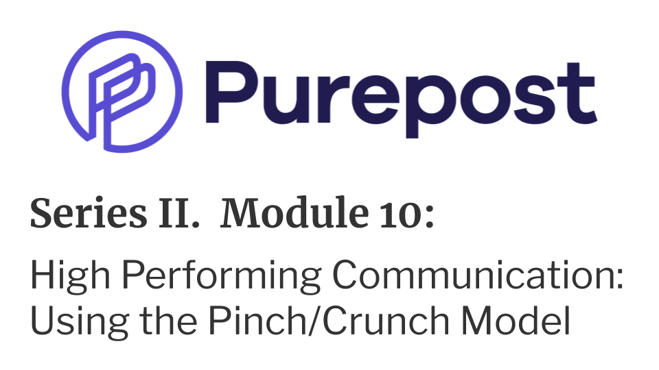 Series II. Module 10: High Performing Communication: Using the Pinch ...