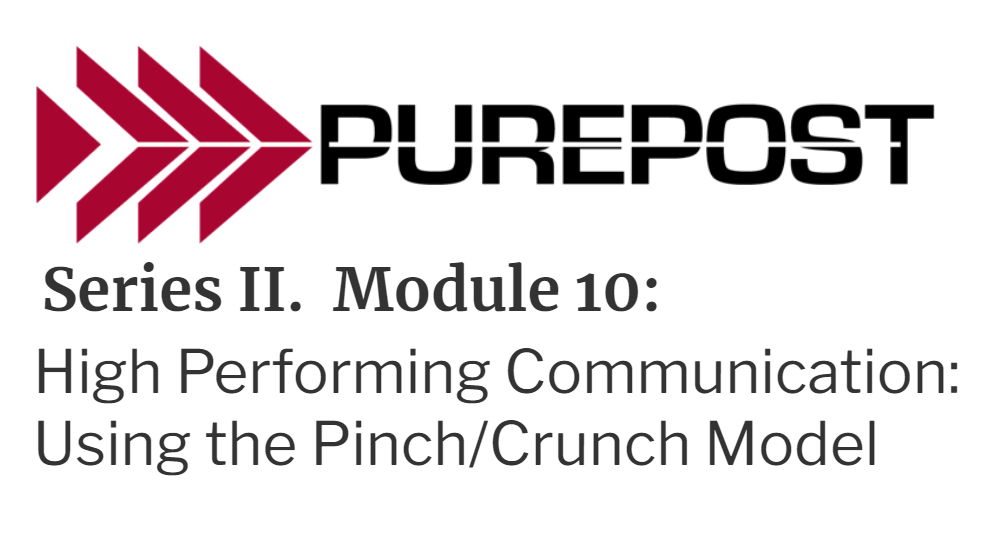 Series II. Module 10: High Performing Communication: Using the Pinch ...